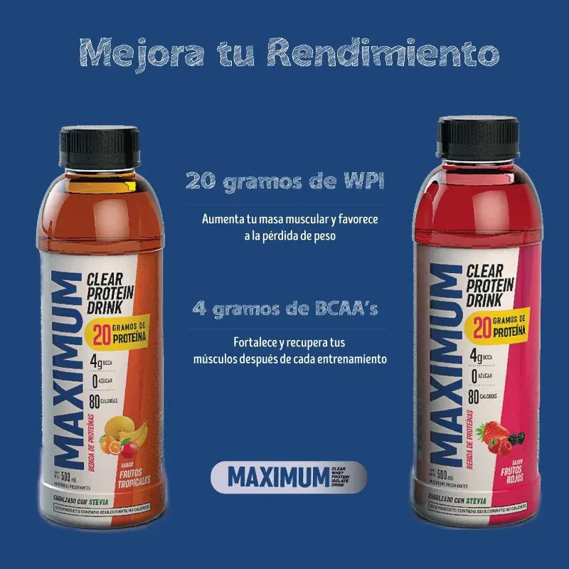 MAXIMUM PROTEIN BEBIDAS 500 ML POR UNIDAD - Fitsi!