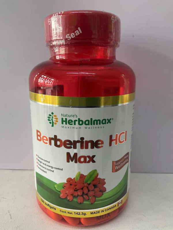 BERBERINE HCL MAX SOFTGEL 1423 mg ENVASE X 100 U - Fitsi!
